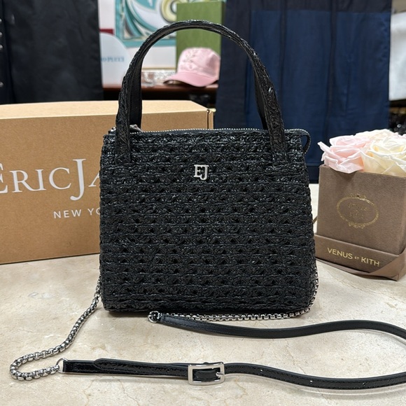 Eric Javits | Bags | Eric Javits Lil Lucy Bag In Black Woven Raffia ...